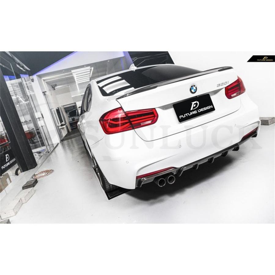 BMW 3シリーズ F30 F31 Mスポーツ リアバンパー用カーボン 片方2本出 ディフューザー スポイラー 本物DryCarbon ドライカーボン パフォーマンス :18155442924 ...