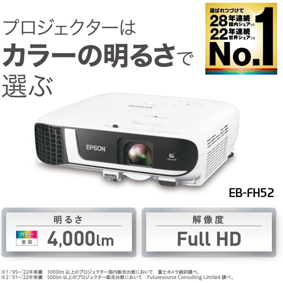 エプソン ビジネスプロジェクター EB-FH52 スタンダードモデル 4,000lm/Full HD 無線LAN標準対応 EPSON : SUNNET - 通販 - Yahoo!ショッピング