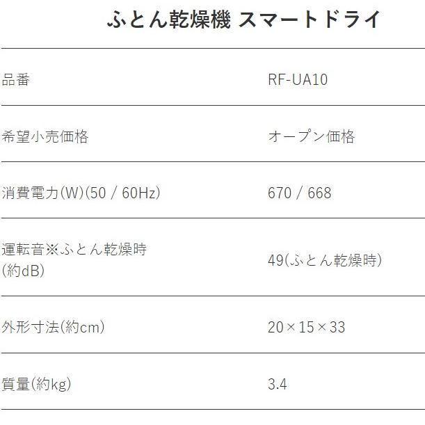 象印 ふとん乾燥機 RF-UA10-WA ホワイト マット＆ホースが不要 パワフル大風量 コンパクト 布団乾燥 靴乾燥 ZOJIRUSHI : SUNNET - 通販 - Yahoo!ショッピング