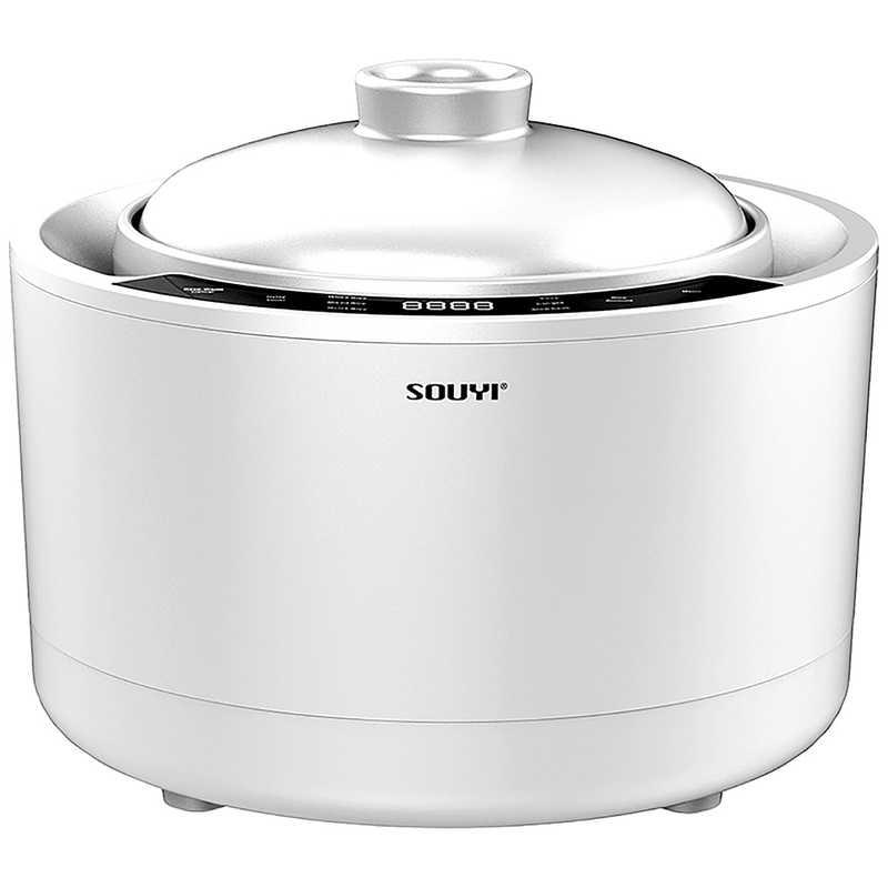 SOUYI ソウイ 土鍋炊飯器 SY-150-WH ホワイト 白｜5層コーティング フッ素 テフロン不使用 4合 早炊き IH炊飯 煮物 スープ 同時 調理 玄米 お粥 低温 おこげ 直火 ...