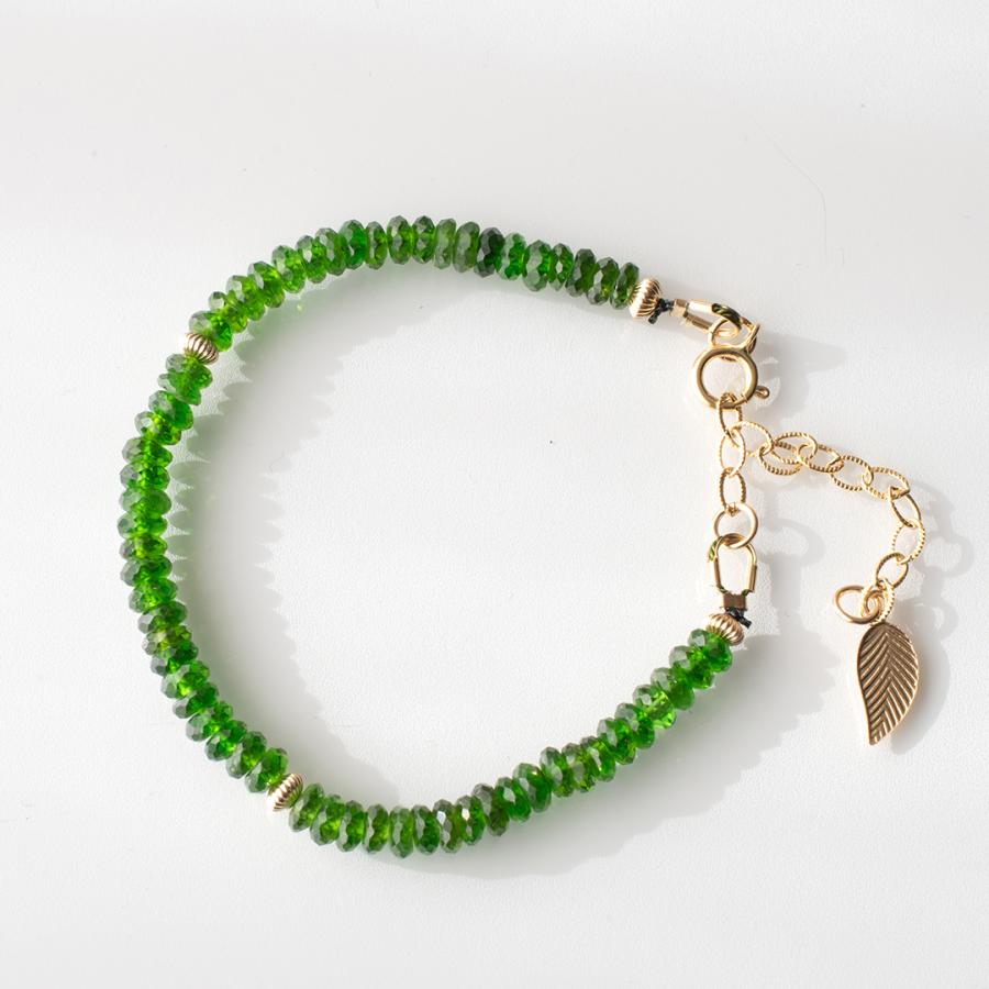 天然石ブレスレット クロムダイオプサイド アジャスター付き 14.5cm+4cm ボタンカット 14KGF 細身 パワーストーン レディース : SUNNY SIDE - 通販 - Yahoo ...