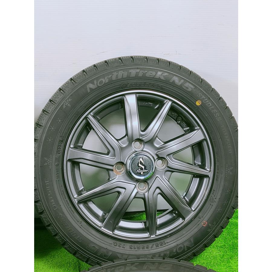 ノーストレック AUTOBACS NORTH TREK N5★155/65R13 2022年製★13x4.00B +43 4穴 100★中古 ホイールセット (宮城発 送料無料】MYG ...