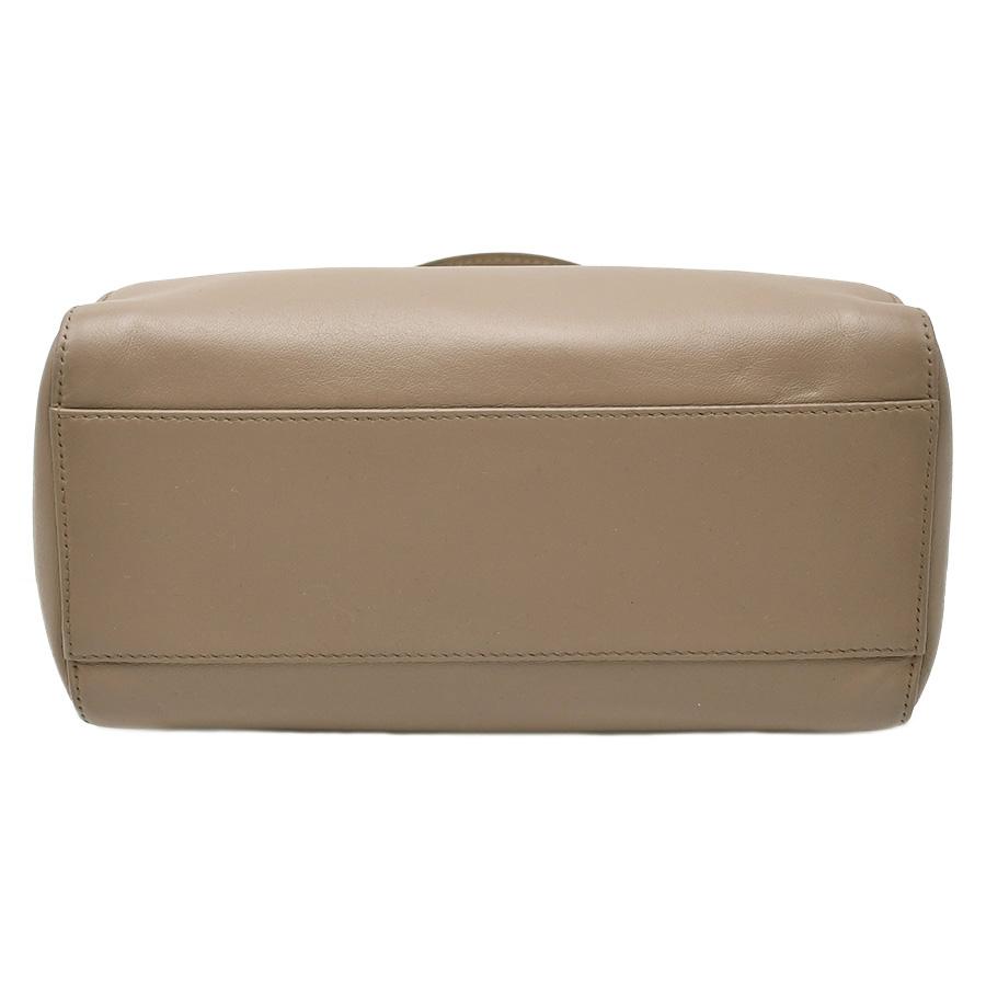 FENDI フェンディ ミニ ピーカブー 2way ハンドバッグ PEEKABOO 8BN244 レザー グレー ベージュ シルバー金具 ショルダーバッグ レディース 中古 : ブランド ...