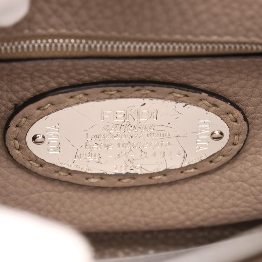 FENDI フェンディ セレリア ミニ ピーカブー スモール 8BN244 ハンドバッグ 2way ショルダー レザー パイソン グレー ベージュ グレージュ : ブランドリユース ...