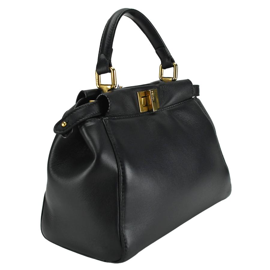 FENDI フェンディ ミニ ピーカブー スモール ハンドバッグ 8BN244 レザー ブラック 黒 ゴールド金具 Peekaboo レディース : ブランドリユース SUNREV - 通販 ...