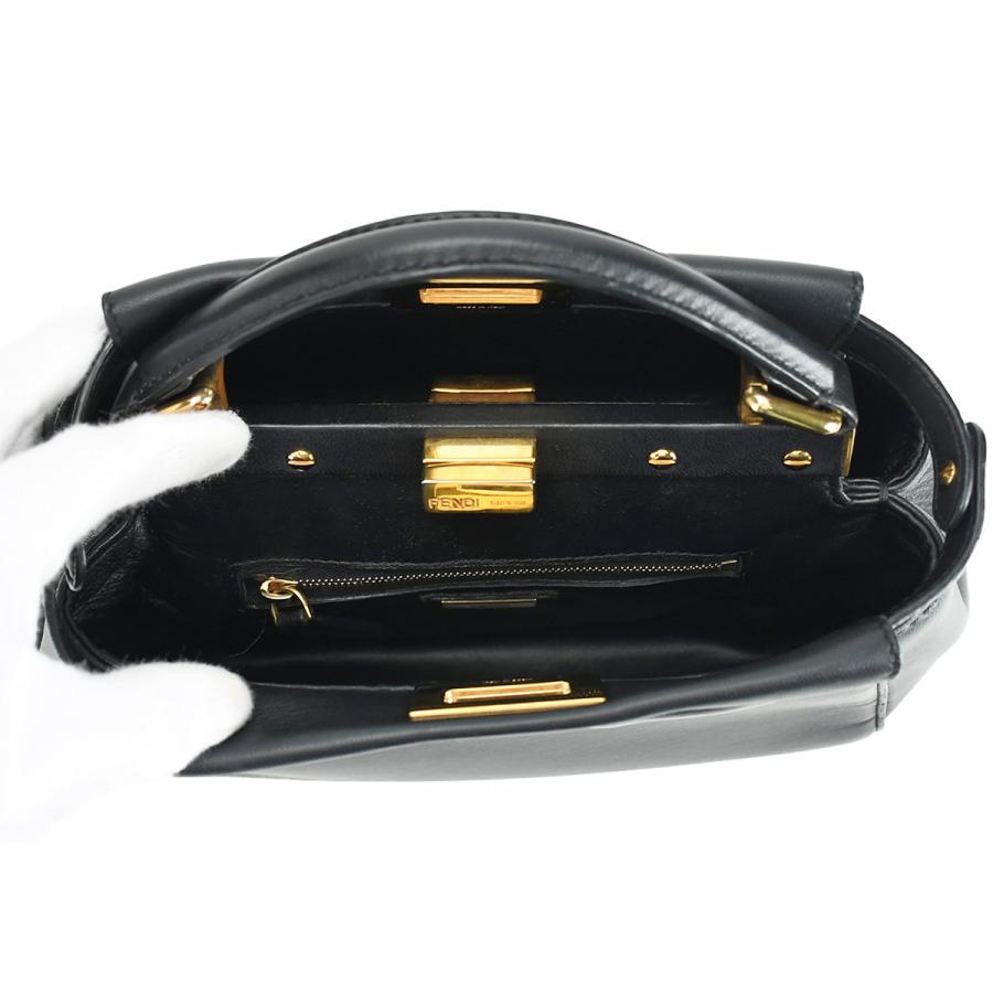 FENDI フェンディ ミニ ピーカブー スモール ハンドバッグ 8BN244 レザー ブラック 黒 ゴールド金具 Peekaboo レディース : ブランドリユース SUNREV - 通販 ...