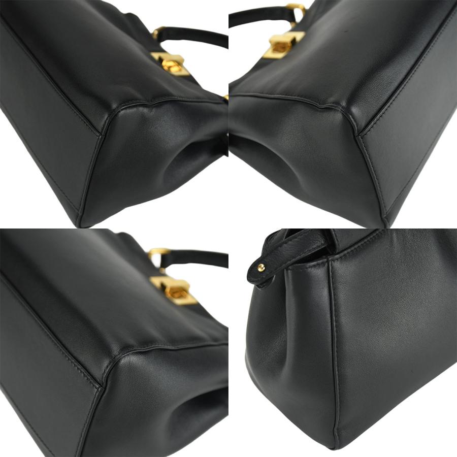 FENDI フェンディ ミニ ピーカブー 8BN244 スモール ハンドバッグ 2way ショルダー レザー ブラック 黒 ゴールド金具 レディース : ブランドリユース SUNREV ...