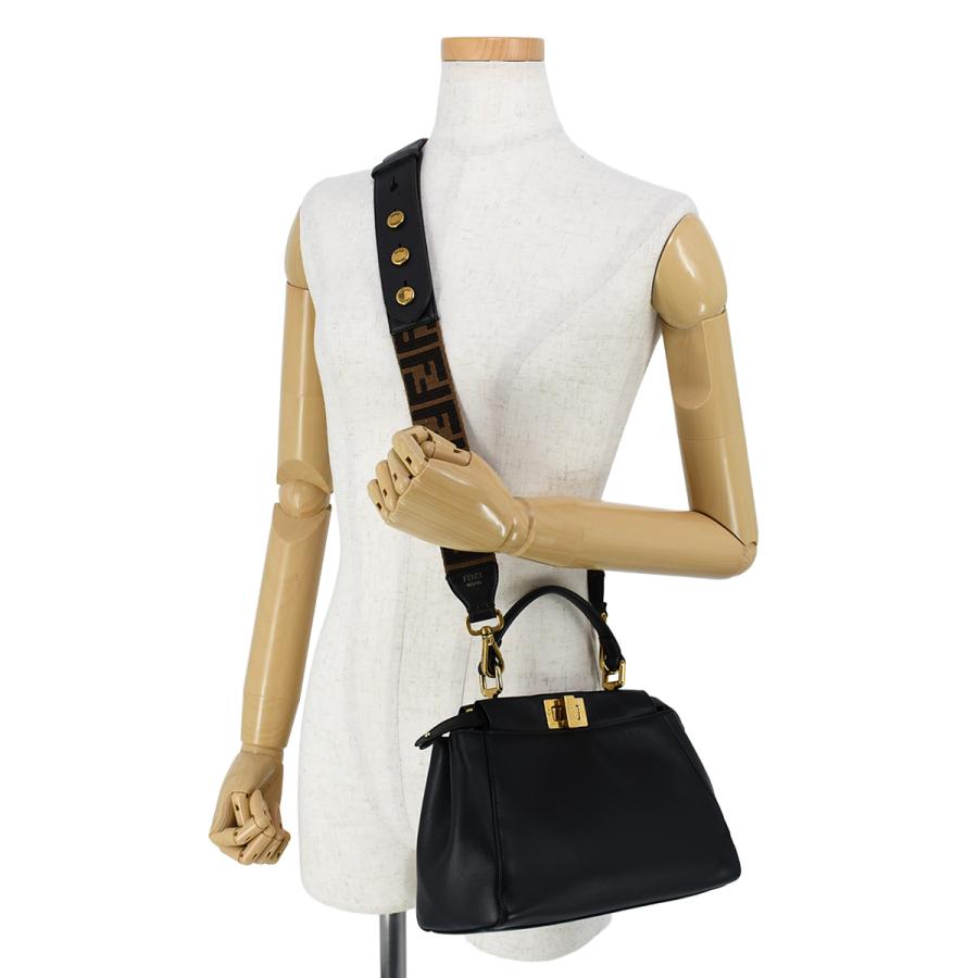FENDI フェンディ ミニ ピーカブー 8BN244 スモール ハンドバッグ 2way ショルダー レザー ブラック 黒 ゴールド金具 レディース : ブランドリユース SUNREV ...