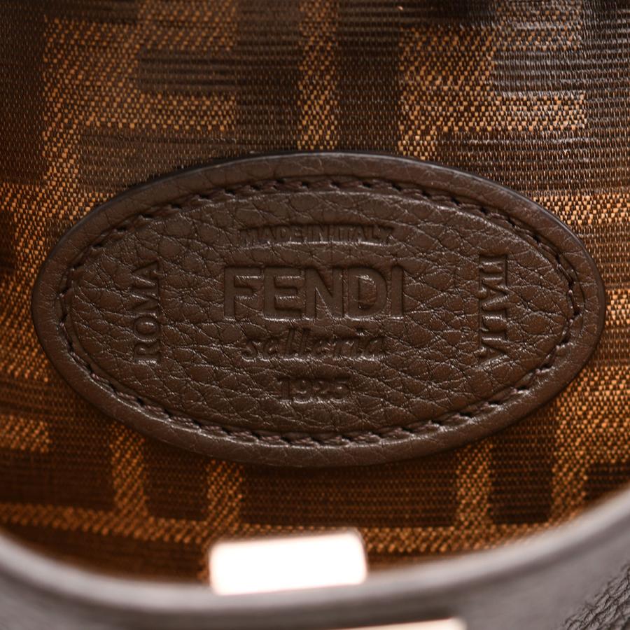 FENDI フェンディ ピーカブー ミニエッセンシャル 7VA506 2wayハンドバッグ ブラウン イエロー 茶 シルバー金具 レザー レディース : ブランドリユース SUNREV ...