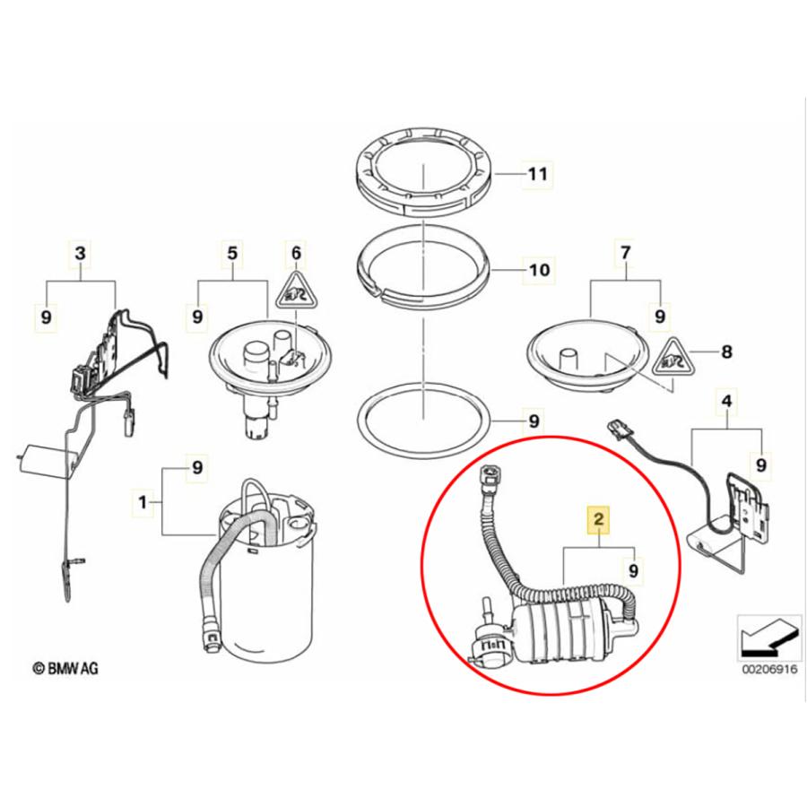 BMW E83X3 フューエルフィルター プレッシャーレギュレーター付 純正 :BMW-16147186454:サンライズトレーディング ...