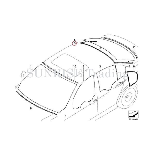 BMW E90 Rガラスモール アッパー 純正 : サンライズトレーディング - 通販 - Yahoo!ショッピング