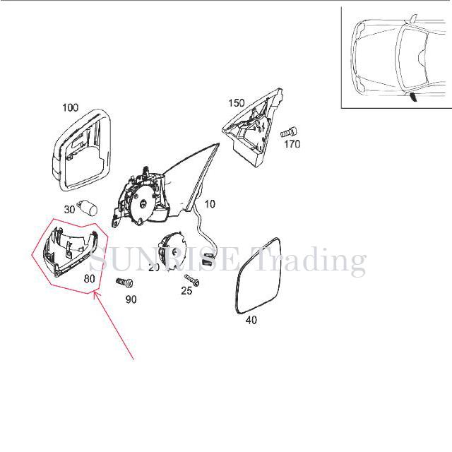 メルセデスベンツ W204 ドアミラーロワーカバー 左側 純正 : mb-a2048100115 : サンライズトレーディング - 通販 ...