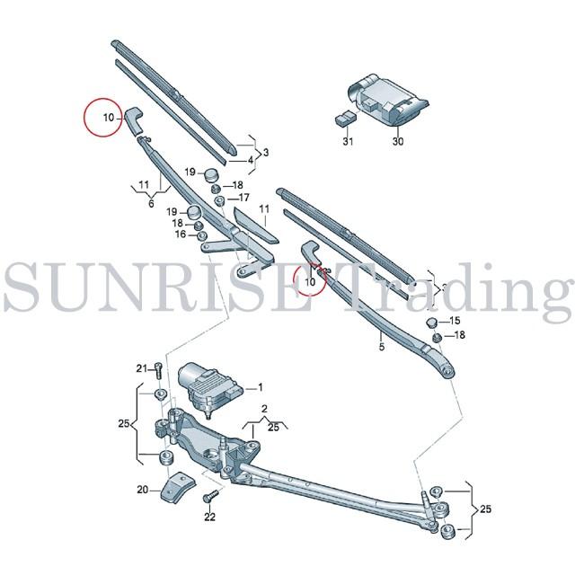 VW トゥアレグ Fワイパーアーム カバーキャップ 純正 : サンライズトレーディング - 通販 - Yahoo!ショッピング