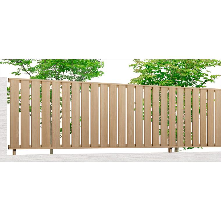 LIXIL フェンスAA TS1型（縦スリット）W2,000×H600 (高さ60cm) 柱2本&端部キャップ付 【リクシル】(フェンス 木調 採光) : サンルーム.COM Yahoo!店 ...