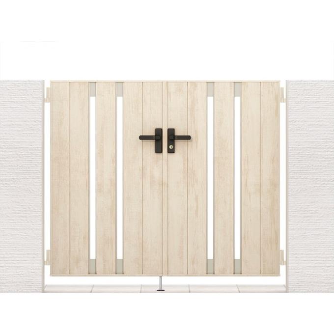 LIXIL 開き門扉AA TS1型 両開き 柱仕様 W1,800（900+900） × H1,200/1,400/1,600【リクシル】(門扉 両開き 木調) : サンルーム.COM ...