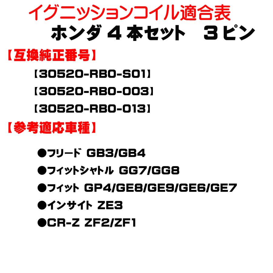 【訳あり数量限定特価】 【HARUMA】 ホンダ 4本セット イグニッションコイル フリード 30520-RB0-S01 30520-RB0 ...