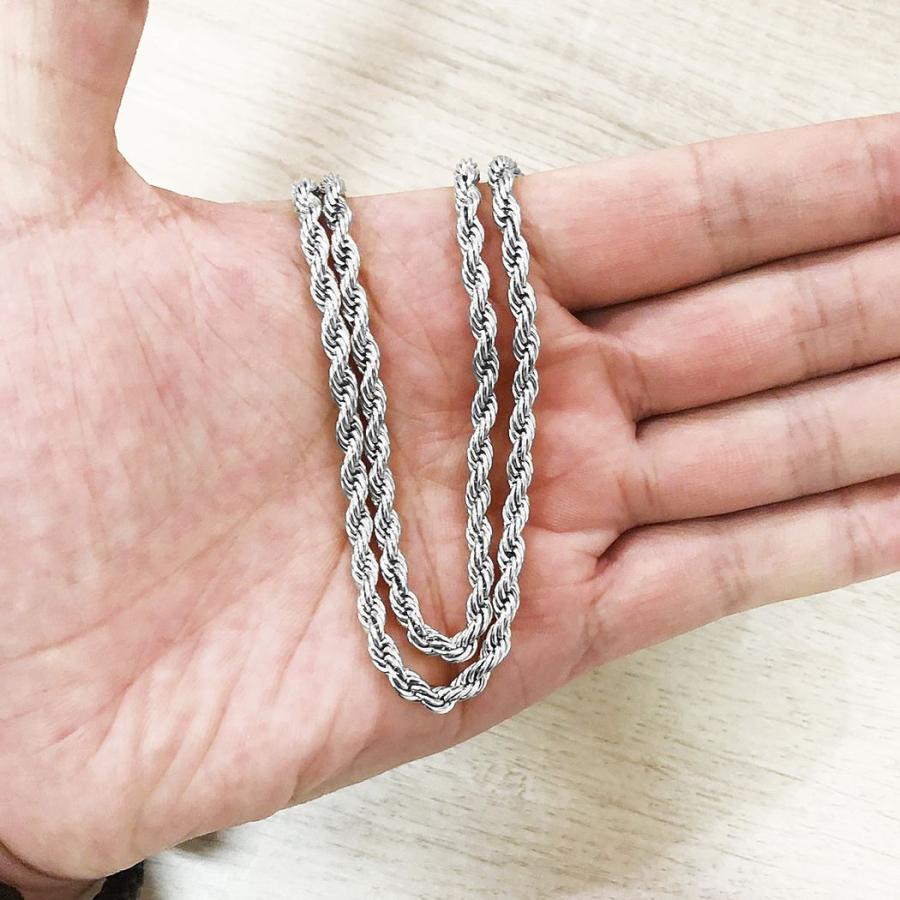 【4mm/55cm】18K純金コーティング ステンレス編み込みロープ フレンチロープネックレスチェーン :s-672:sun.shop ヤフー店 - 通販 - Yahoo!ショッピング