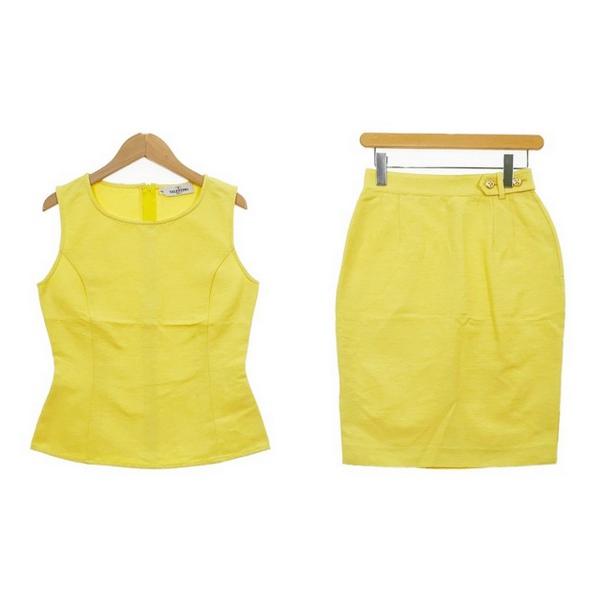 VALENTINO ヴァレンティノ MISS V セットアップ ノースリーブ スカート スーツ 古着 エレガント レディース 上下40 M相当 ...