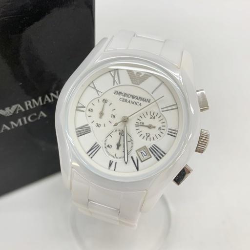 EMPORIO ARMANI エンポリオ アルマーニ CERAMICA セラミカ 腕時計 AR1403 ウォッチ メンズ ホワイト 服飾 ...