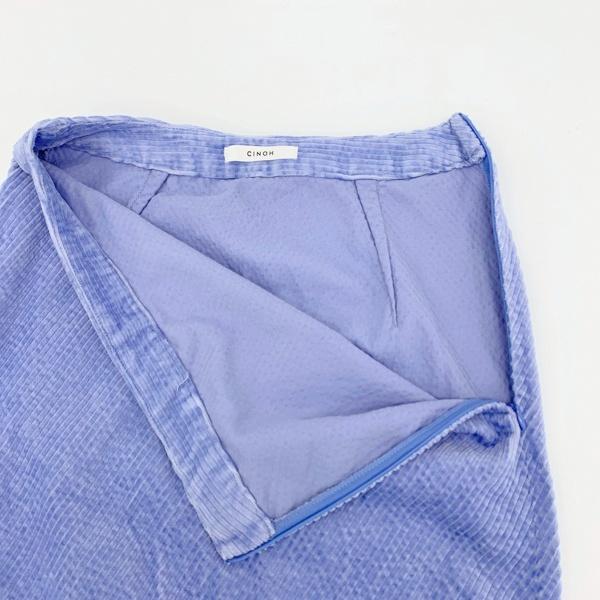 CINOH チノ 23AW CORDUROY MARMAID SKIRT コーデュロイ マーメイド スカート ロング丈 コットン シンプル レディース サイズ36 S相当 ブルー ボトムス ...