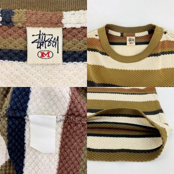 STUSSY OLD 90s USA製 アメリカ製 ボーダー Tシャツ 半袖 カットソー 胸ポケット 古着 ヴィンテージ メンズ Mサイズ オールドステューシー トップス DM14629 ...