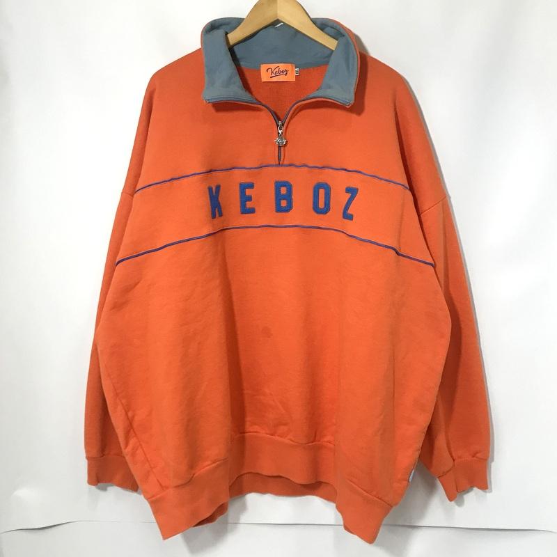 KEBOZ keboz ハーフジップ スエット トレーナー 長袖 ロゴ ビッグシルエット オーバーサイズ ストリート カジュアル 古着 メンズ XXLサイズ ケボズ トップス A12562 ...