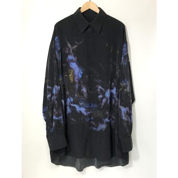 LAD MUSICIAN DECHINE SUPER BIG SHIRT INKJET 2119-132 スーパービッグシャツ エンジェル 天使柄 サイズ46 ブラック ラッドミュージシャン ...