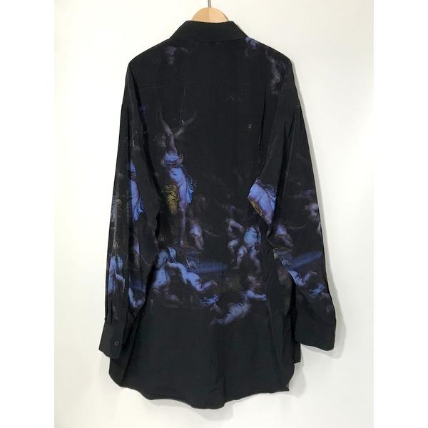 LAD MUSICIAN DECHINE SUPER BIG SHIRT INKJET 2119-132 スーパービッグシャツ エンジェル 天使柄 サイズ46 ブラック ラッドミュージシャン ...