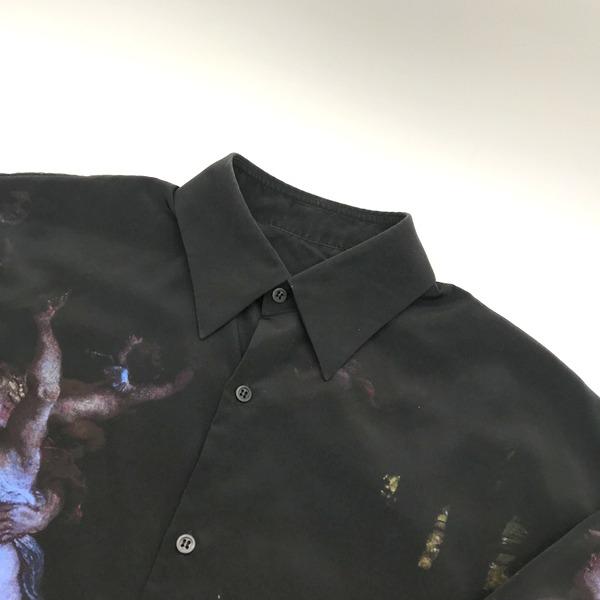 LAD MUSICIAN DECHINE SUPER BIG SHIRT INKJET 2119-132 スーパービッグシャツ エンジェル 天使柄 サイズ46 ブラック ラッドミュージシャン ...