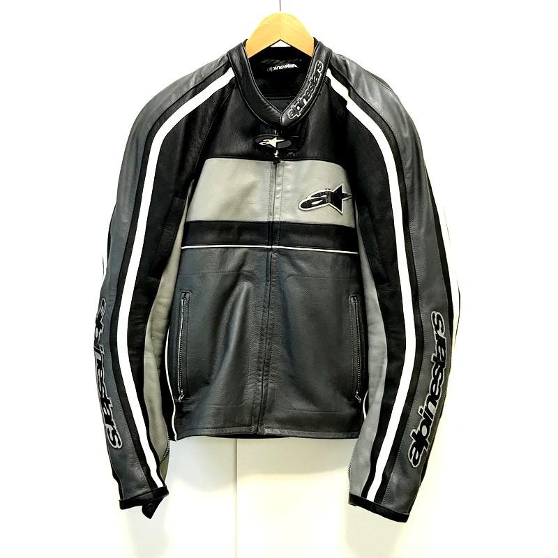 アルパインスターズ レザージャケット USA44 EUR54 ワッペン ブラック バイカー バイクウェア ツーリング オートバイ ...