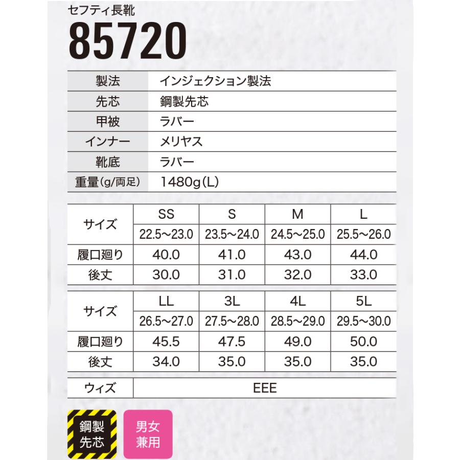 ジーベック 安全靴 スニーカー XEBEC 長靴 先芯あり メンズ レディース 85720 SS 22.5~23.0 -5L 29.5~30.0 : 作業服・鳶服・安全靴のサンワーク - 通販 ...