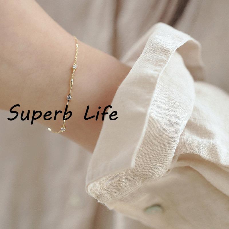ブレスレット レディース 極細 チェーン 上品 アクセ 大人可愛い シルバー925 k14コーティング 女性 母の日ギフト CZダイヤ プレゼント : sinyou-240221b312 ...