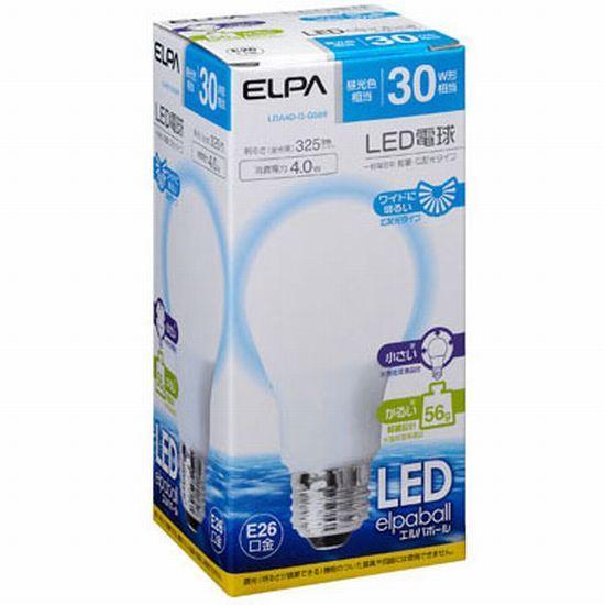 ELPA LED電球 LDA4D-G-G588 30W形 E26口金 昼光色 : スーパーデンキ - 通販 - Yahoo!ショッピング