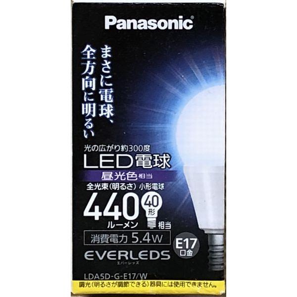 Panasonic LDA5D-G-E17/W パナソニック LED電球 E17口金 昼光色 40形 440lm 5.4W 全方向タイプ : スーパーデンキ - 通販 - Yahoo!ショッピング