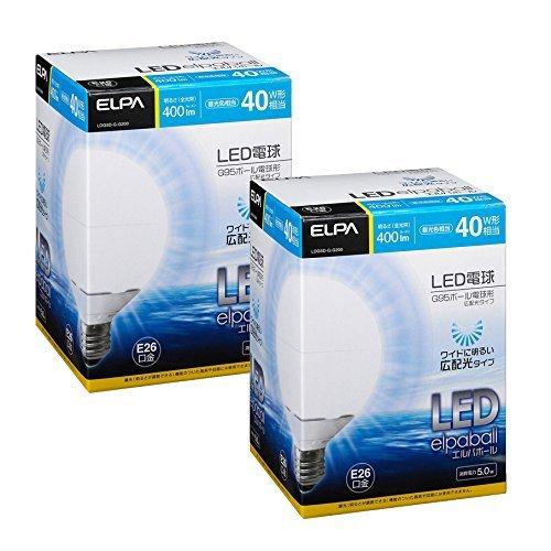 2個セット LDG5D-G-G200 LED電球 G95 ボール球形 40W形相当 E26口金 昼光色相当 朝日電器 : ldg5d-g-g200x2 : スーパーデンキ - 通販 ...