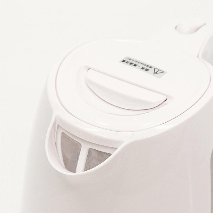 ヒロ・コーポレーション 電気ケトル 1.0L HKM-100WH（白）1台 送料無料 シンプルデザイン ホワイト 空焚き防止機能搭載 800W 自動でスイッチOFF コードレス出湯☆7 ...