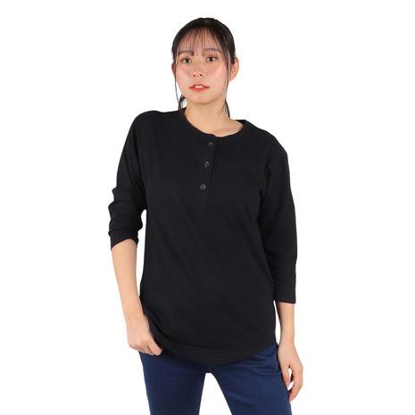 Hanes ヘインズ（Hanes）（レディース）リサイクルコットン ヘンリーネック 七分袖Tシャツ HW1-U501 001 : SuperSportsXEBIO Yahoo!店 - 通販 ...