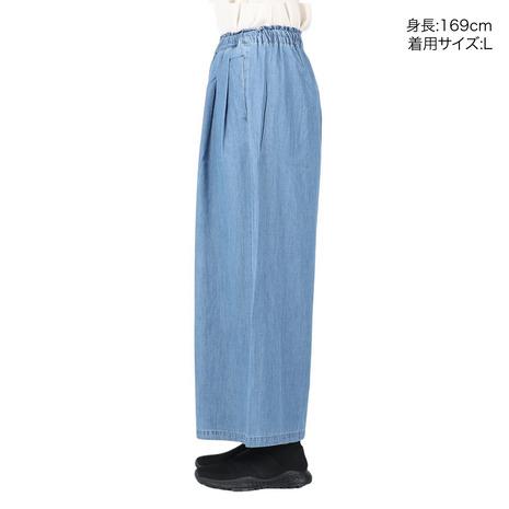WOODS(契)（レディース）メランジデニムワイドパンツ n-6043 LBLU : SuperSportsXEBIO Yahoo!店 - 通販 - Yahoo!ショッピング
