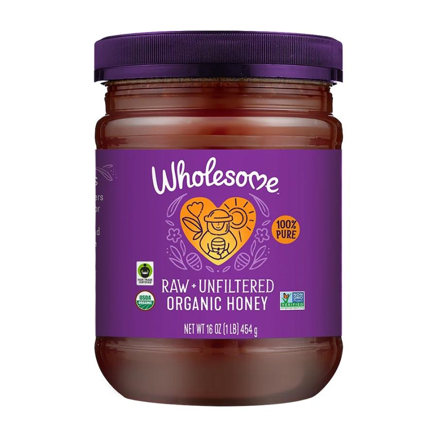 オーガニックハニー 454g ホールサム 無農薬 生 蜂蜜 【Wholesome】Organic Raw Unfiltered Honey ...