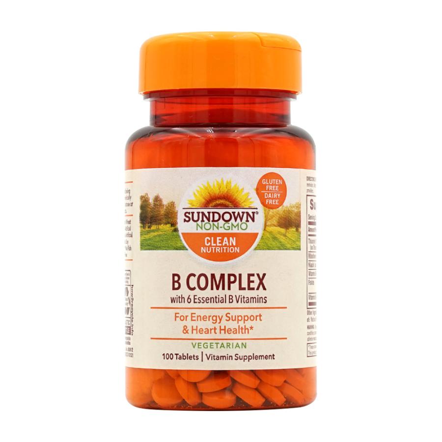 Sundown Bコンプレックスウィズ6エッセンシャルBビタミン、100錠B Complex with 6 Essential B ...