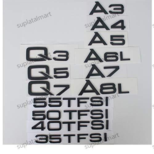 新品 光沢のあるグロスブラック高質感 リアトランクレターバッジエンブレムエンブレム アウディ用 A3 A4 A5 A6 A7 A8 A4L A6L A8L Q3 Q5 Q7 35 55 ...