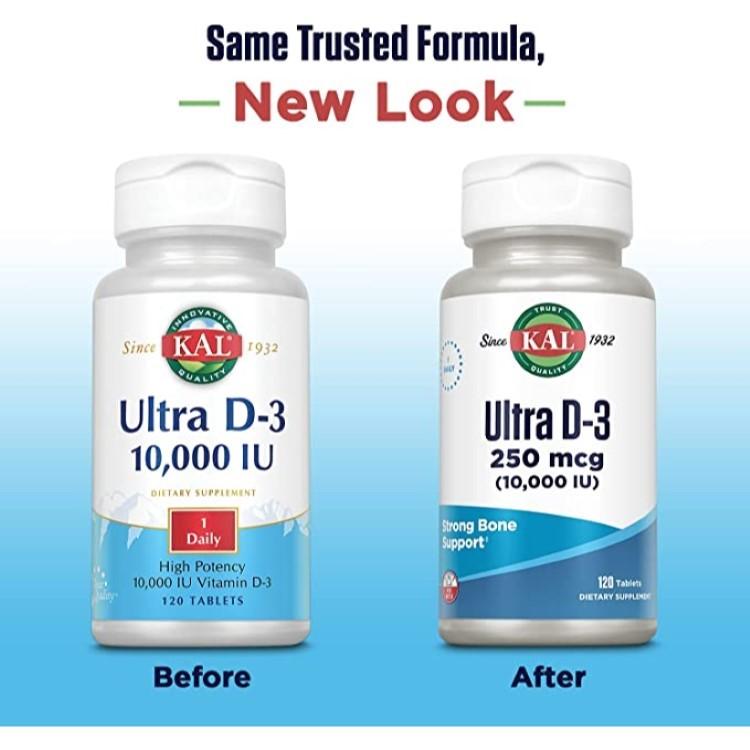 カル ウルトラビタミンD-3 250mcg 120粒 タブレット KAL Ultra Vitamin D-3 120 Tablets サプリ ...