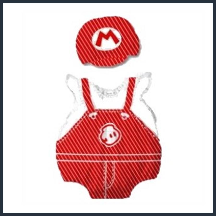 マリオ コスプレ ベビーコスチューム USJ ユニバ ハロウィン コスチューム 幼児 子供 着ぐるみ 衣装 被り物 服 ロンパース 半袖 ...