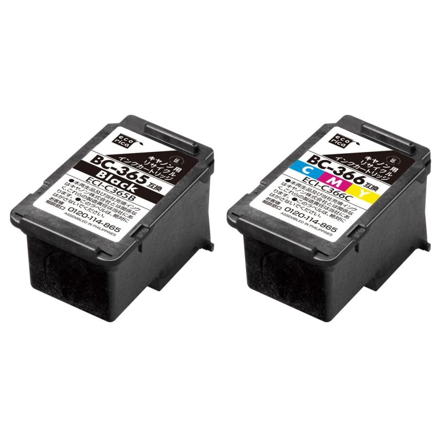 エコリカ BC-365 BC-366 各1個 計2個セット ECI-C365B ブラック ECI-C366C 3色カラー リサイクルインク : SUPPLYR - 通販 - Yahoo!ショッピング