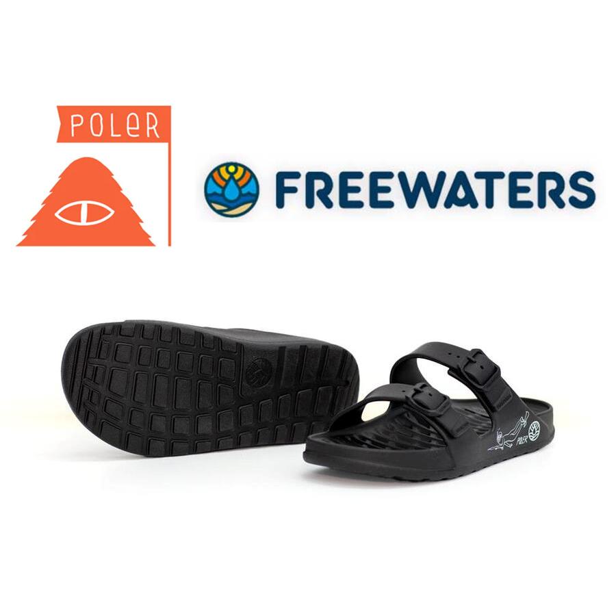 POLeR ポーラ クラウドナイン エクスプローラー Cloud9 Explorer Freewatersコラボレーションサンダル（ブラック）コンフォートサンダル : ALPHA ...