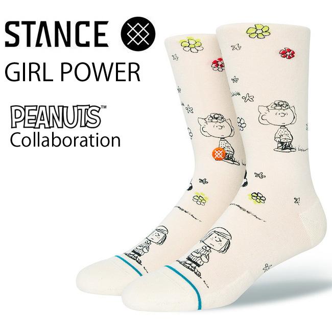 STANCE STANCEスタンスソックス 靴下 GIRL POWER PEANUTS (ガールパワーピーナッツ）コラボコレクション ...