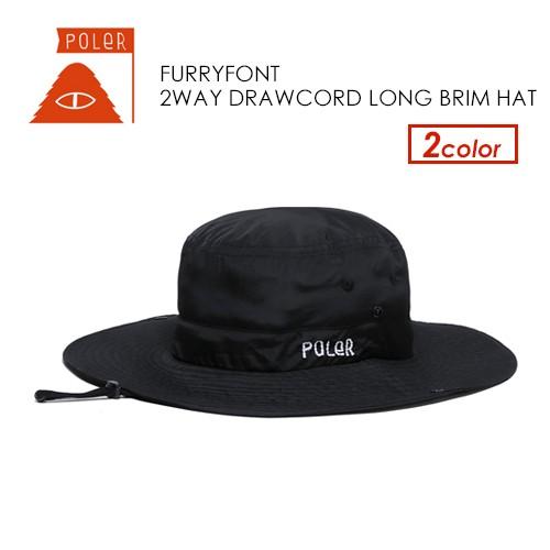 送料無料 POLeR ポーラー アウトドア アパレル CAP ハット 帽子/FURRYFONT 2WAY DRAWCORD LONG BRIM HAT :sf3-4324-050:SURFER ...