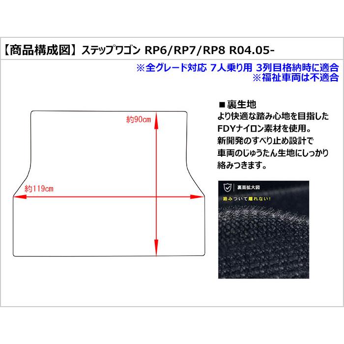Aviles 新型 ステップワゴン RP6 RP7 RP8 3列目格納時 ラゲッジマット フロアマット トランクマット ホンダ 「次世代レザーマット」 : アヴィレスストア - 通販 ...