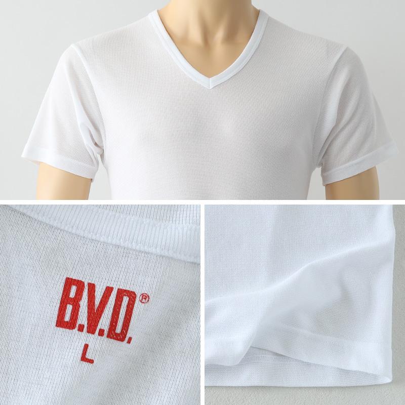 bvd v ネック t シャツ 下着 カノコ メッシュ 2枚組 M〜LL Tシャツ メンズ 肌着 下着 vネック 半袖 春夏 ホワイト 白 M L LL :oo012:すててこねっと ヤフー店 ...
