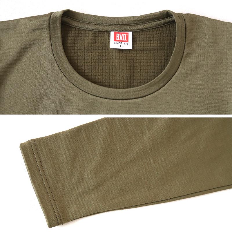 B.V.D BVD 瞬暖 tシャツ クルーネック 長袖 M〜LL 丸首 冬 防寒 保温 裏起毛 あったか 暖かい 下着 インナー シャツ 厚手 ビジネス アウトドア プレゼント ギフト ...